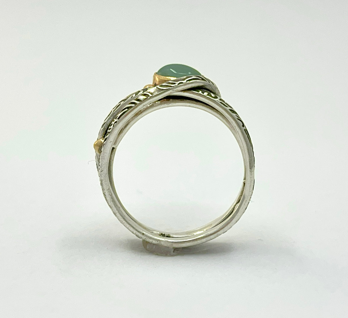 Ring Greenstone Silver and Gold – Seven Sister Design